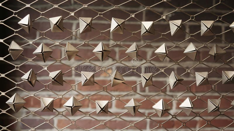 Geometric Origami Forms on Wire Mesh Background, Good Resolution Stock ...
