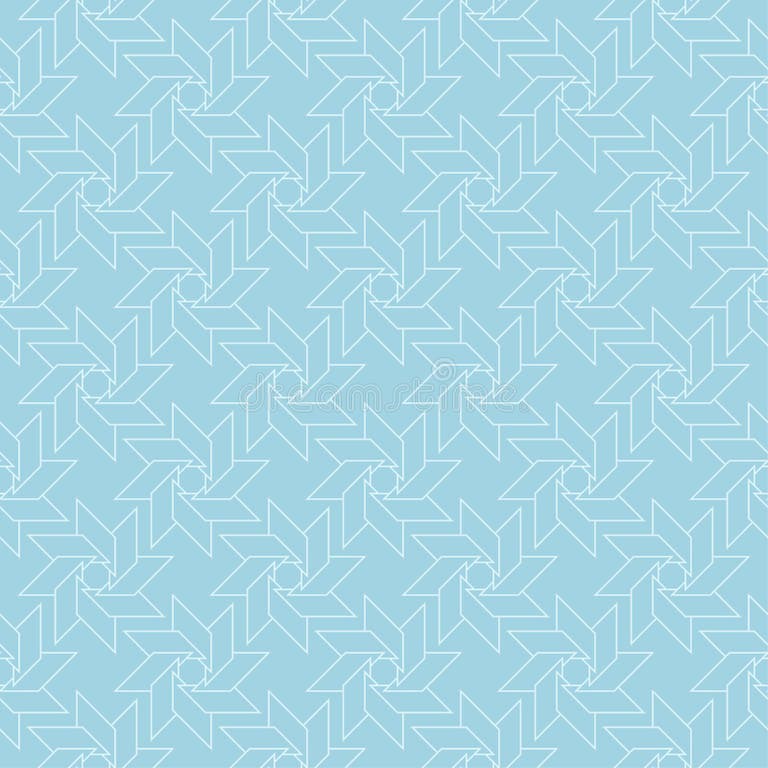 Geometric Ornament. Light Blue Seamless Pattern Stock Vector ...
