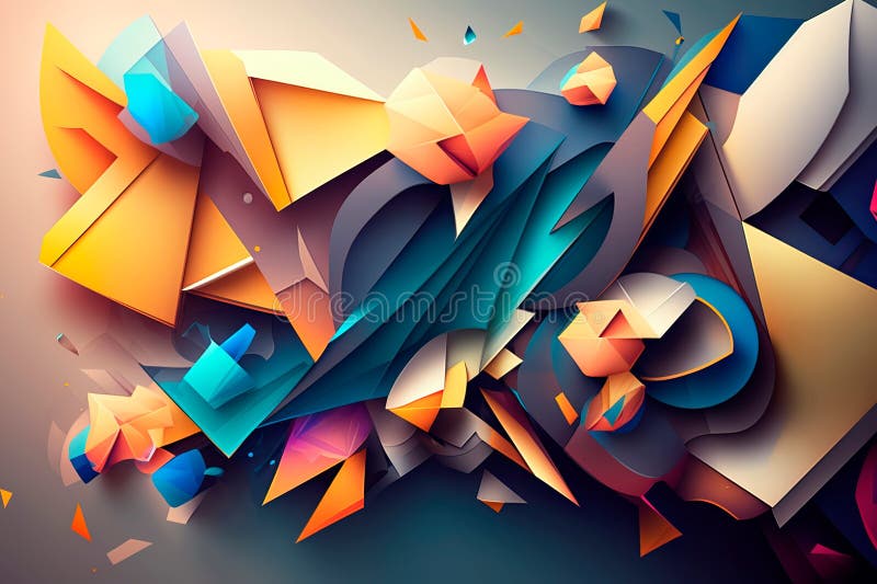 Geometric Overlapping Background Abstract Geometric Shape. Generative ...