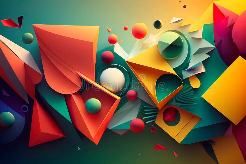 Geometric Overlapping Background Abstract Geometric Shape. Generative ...