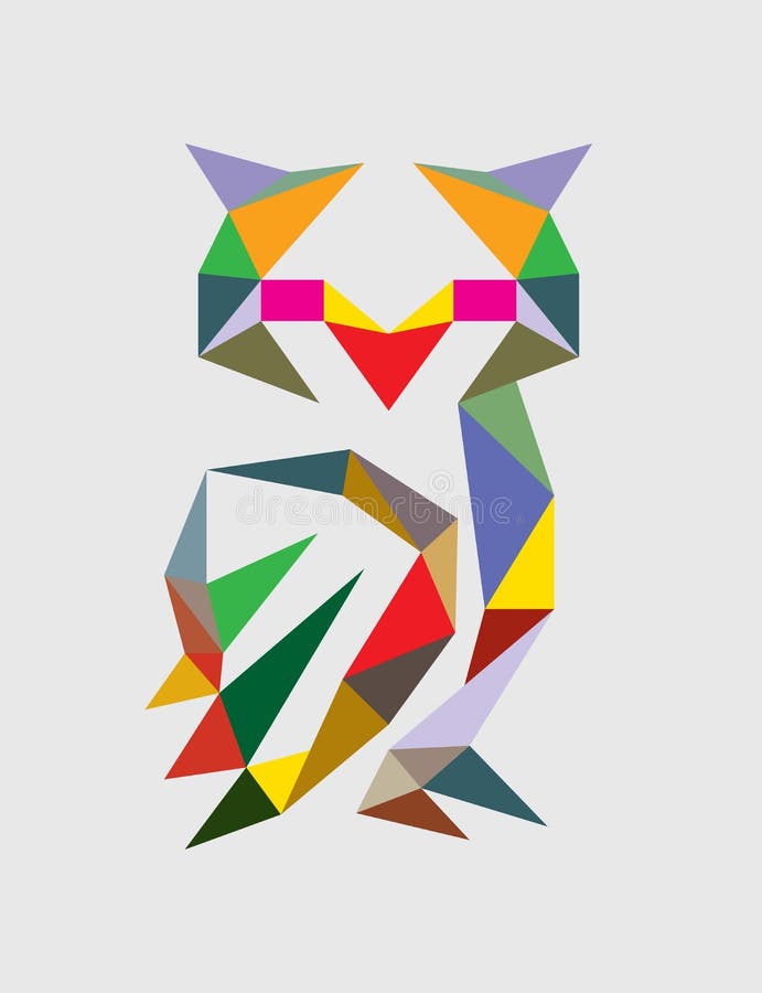 Geometric Owl stock vector. Illustration of digital, geometrical - 69681361