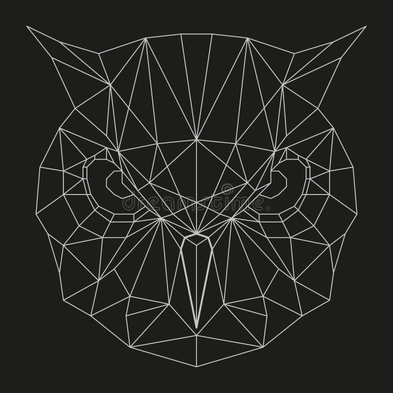 Geometric owl head stock vector. Illustration of bird - 69905548