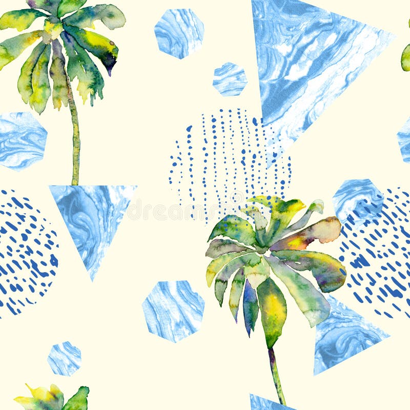 Geometric palm pattern. stock illustration. Illustration of geometric ...