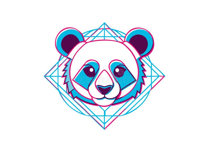 Geometric Panda Illustration: Colorful Vector Art Design Stock Vector ...
