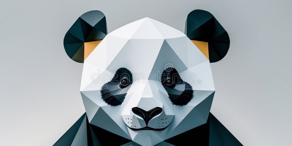 Geometric Panda a Panda Shape Using Geometric Forms Stock Image - Image ...