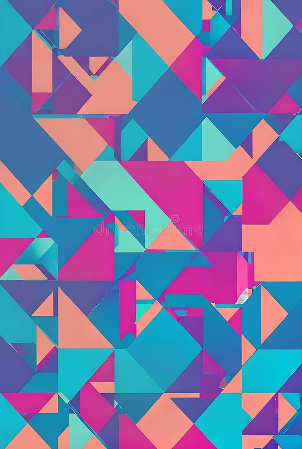 Geometric Panels 3D Mosaic Shadows Neutral. Stock Illustration ...