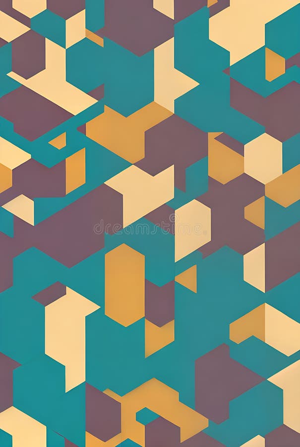 Geometric Panels with Deep Shadows Varied Color. Stock Illustration ...