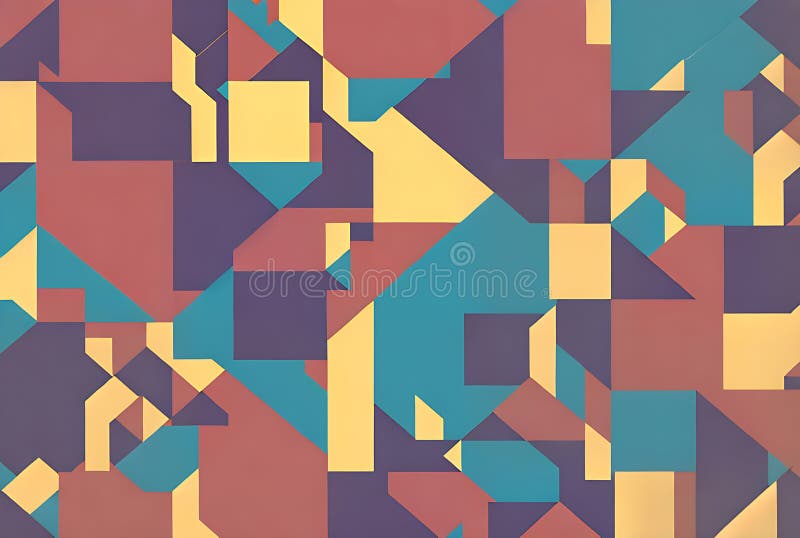 Geometric Panels with Deep Shadows Varied Color. Stock Illustration ...
