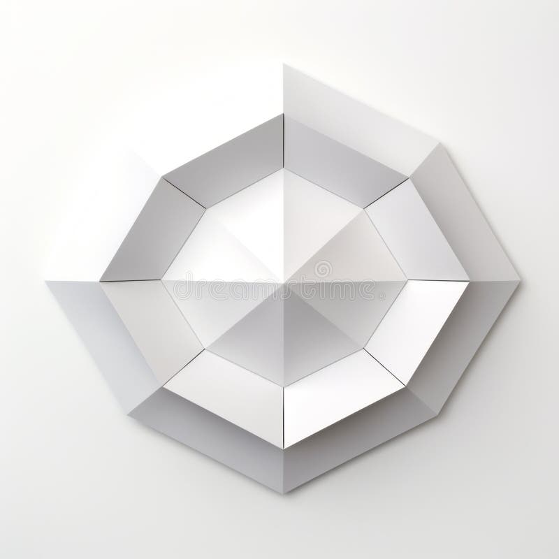 Geometric Paper 3d Model: Symmetrical Arrangement on White Background ...