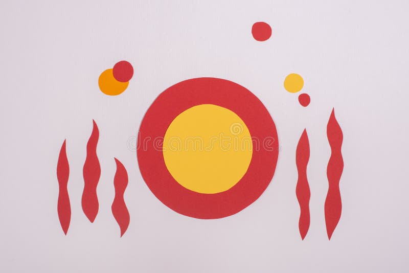 Geometric Paper Collage. Red and Orange Flat Composition Made from ...