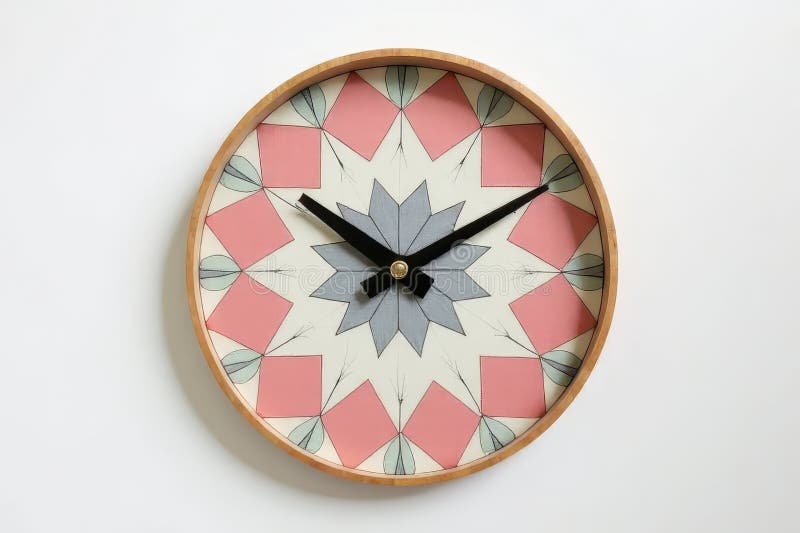 Geometric Pastel Artistic Wall Clock Stock Illustration - Illustration ...