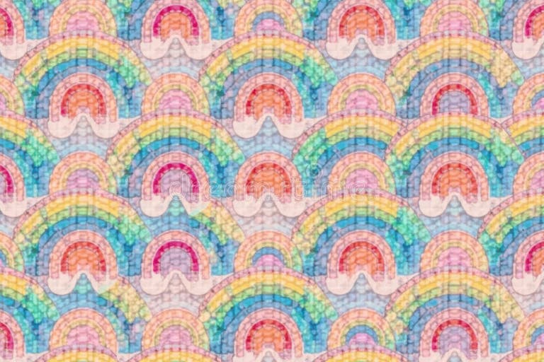 Geometric Pastel Rainbow Repeating Pattern, Vibrant Seamless Loop ...
