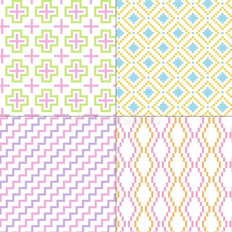 Pastel Small Geometric Vector Patterns Stock Illustration ...
