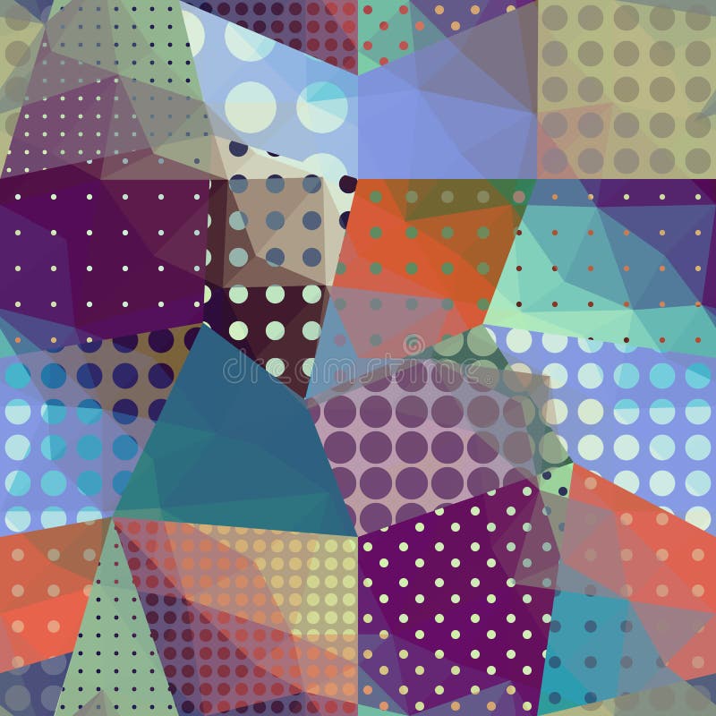 Geometric Patchwork Pattern. Stock Vector - Illustration of square ...