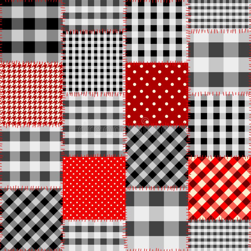Geometric Patchwork Pattern of a Squares. Stock Vector - Illustration ...