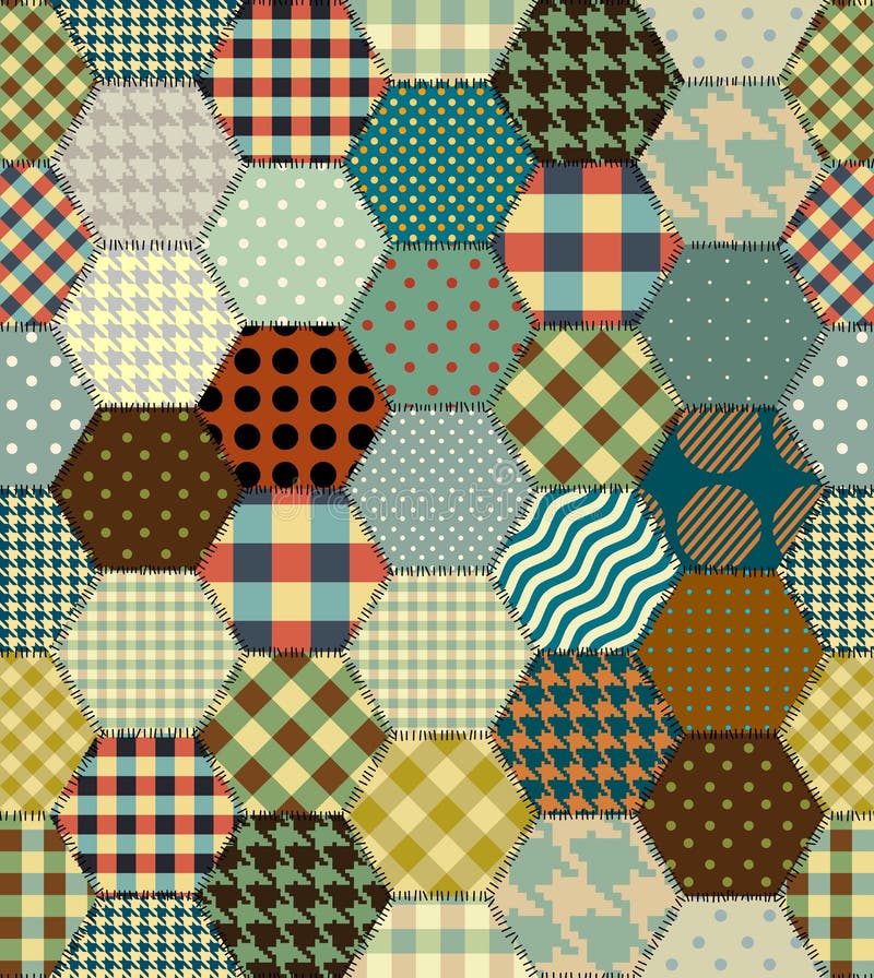 Geometric Patchwork Pattern of a Squares. Stock Vector - Illustration ...