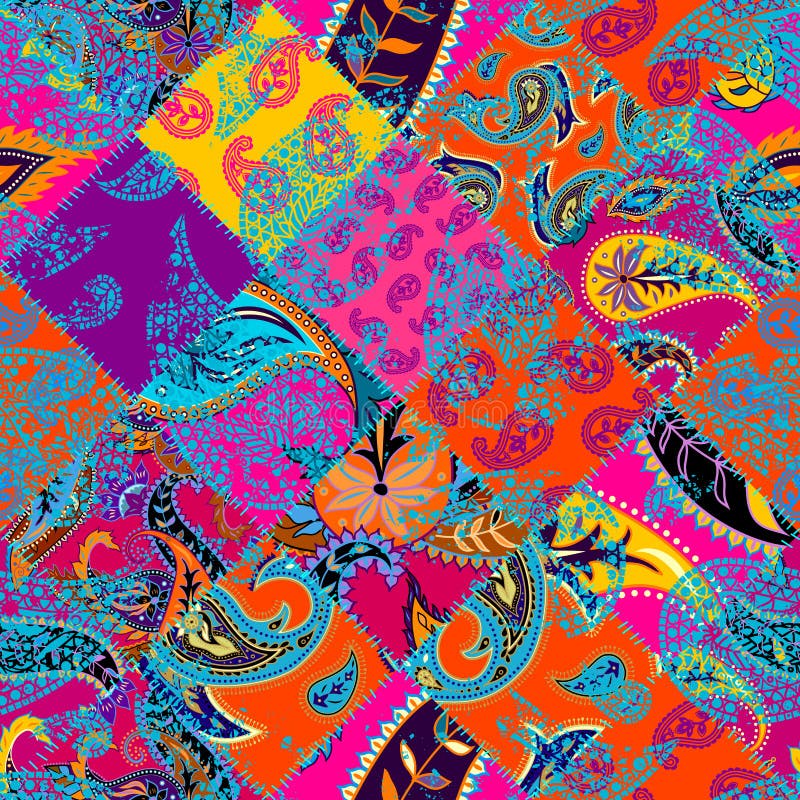 Patchwork Pattern of Rainbow Colors Stock Vector - Illustration of ...