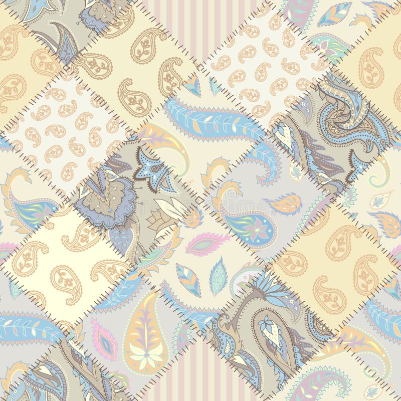 Geometric Patchwork Pattern of a Squares. Stock Vector - Illustration ...