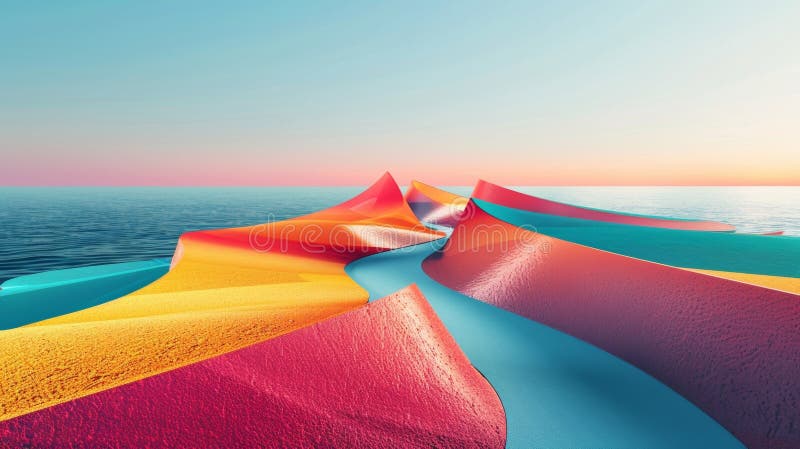 A Geometric Pathway Surrounded by a Sea of Contrasting Colors Creating ...