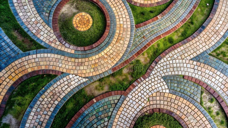 Geometric Pathways: a Symphony of Color and Form AI Generated Stock ...