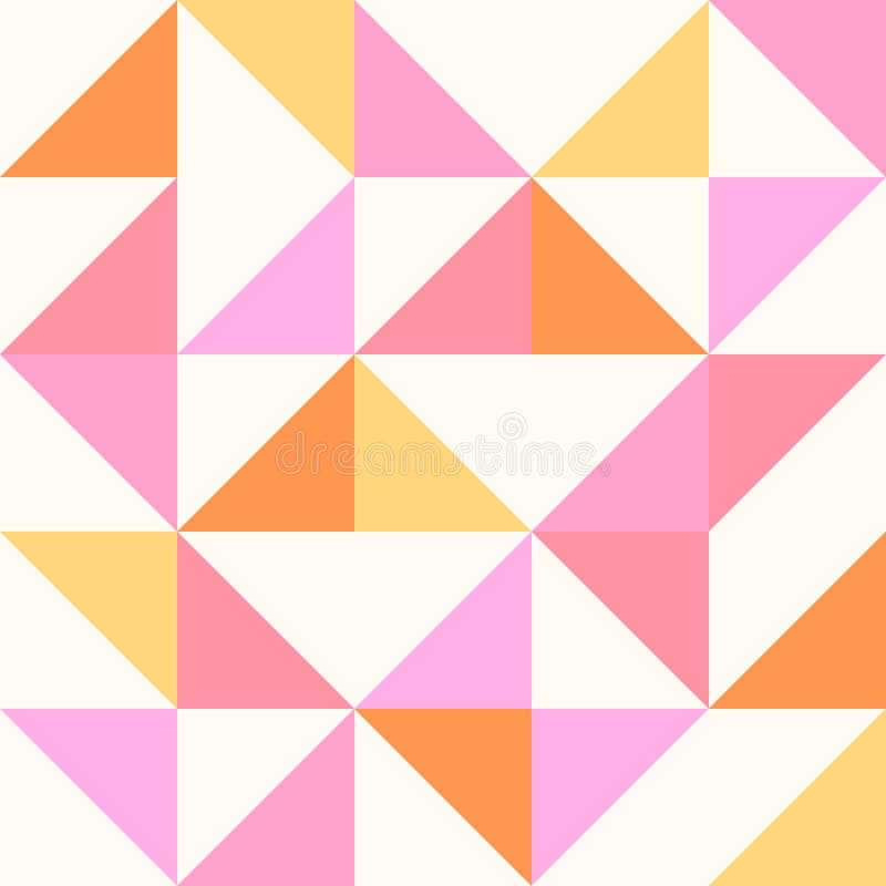 Geometric Pattern. Abstract Pink, Yellow and Orange Triangle Background. Vector Illustration ...
