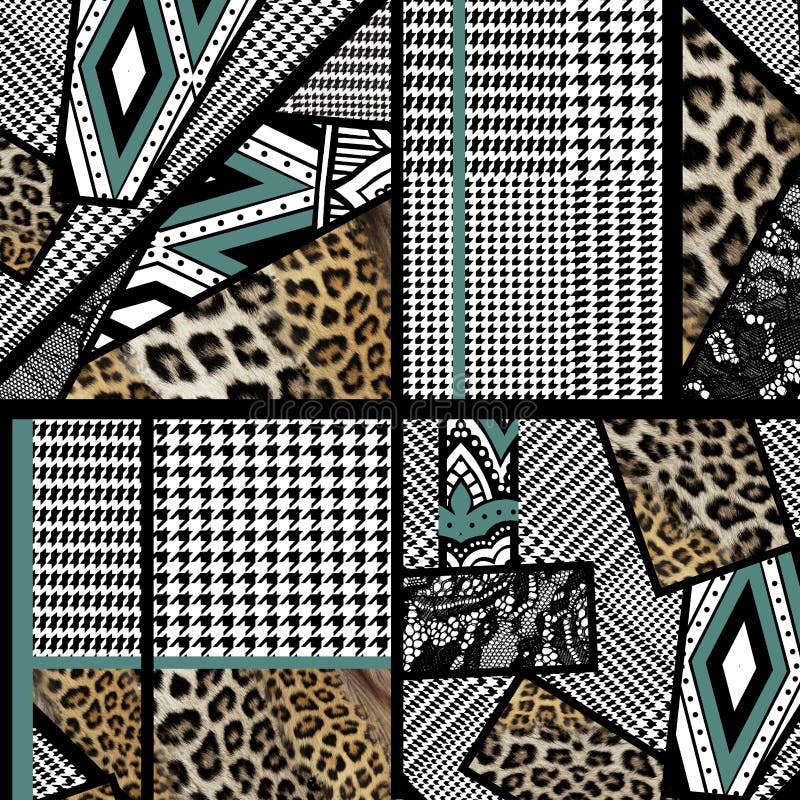 Geometric Pattern with Abstract Shape Leopard Stock Illustration ...