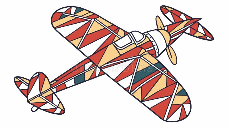 Geometric Pattern Airplane, Stylized Aircraft Design Vector Design ...
