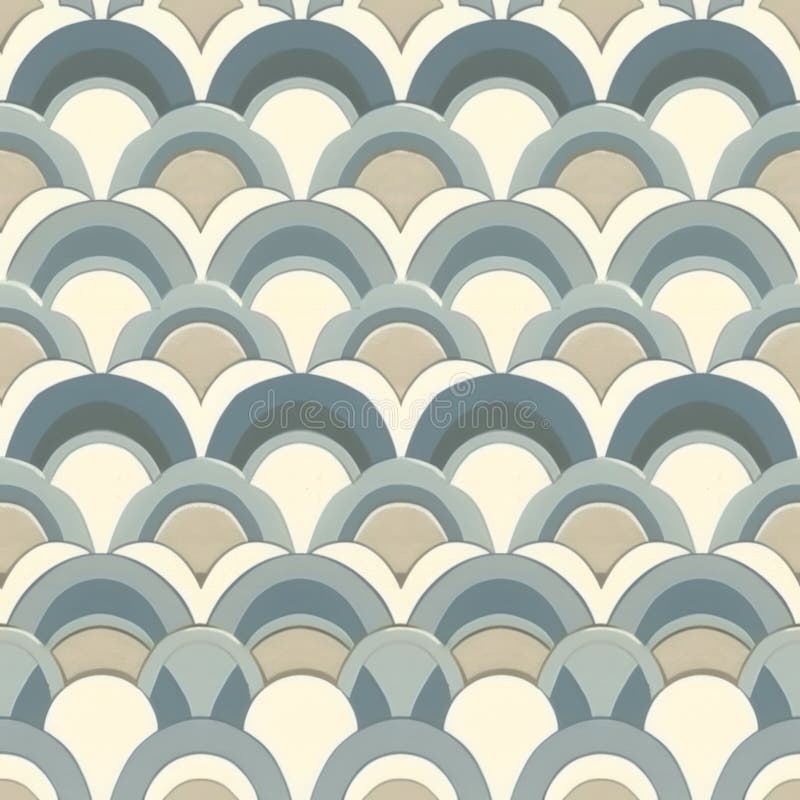 Geometric Pattern with Arch Shapes in Pastel Tones for Modern ...