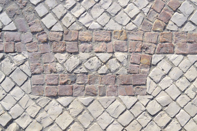 Geometric Pattern on a Bicolor Pavement Floor Stock Image - Image of ...