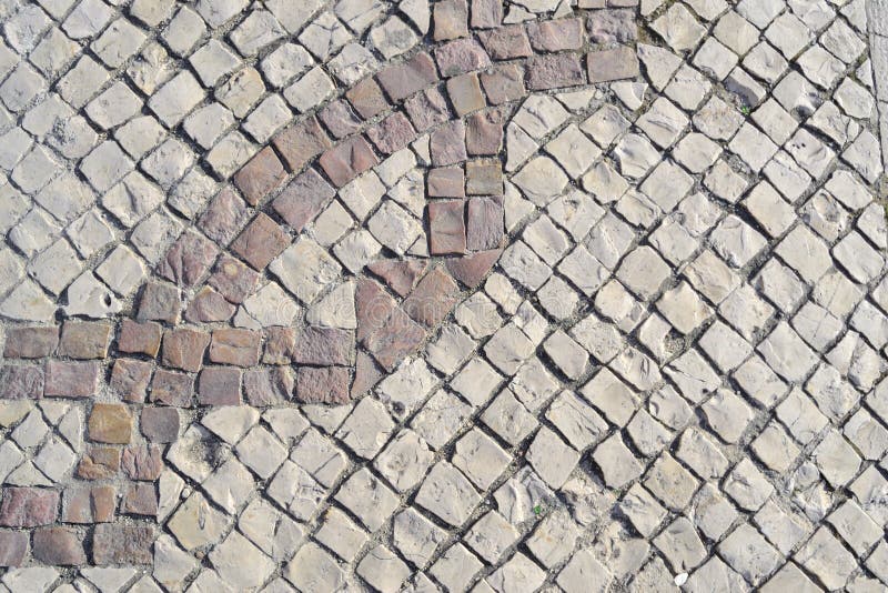 Geometric Pattern on a Bicolor Pavement Floor Stock Image - Image of ...