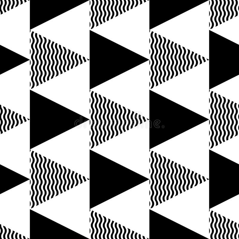 Geometric Pattern of Black and Wavy Triangles. Stock Vector ...