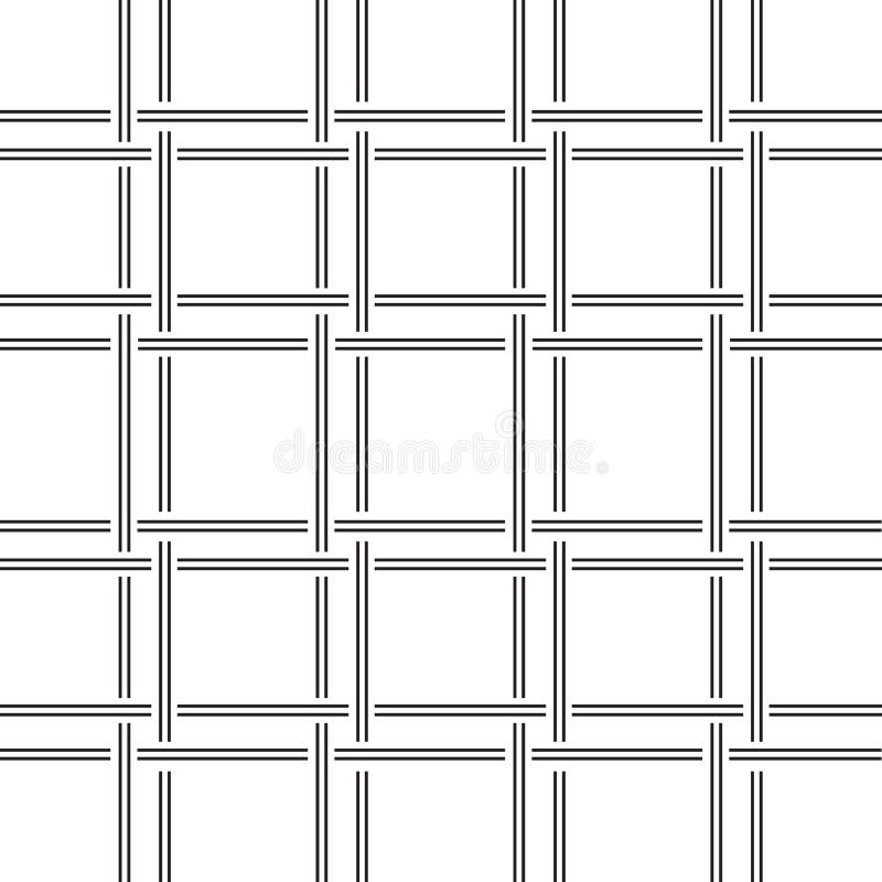 Geometric Pattern. Black and White Lines Weave Simple Print, Vector ...