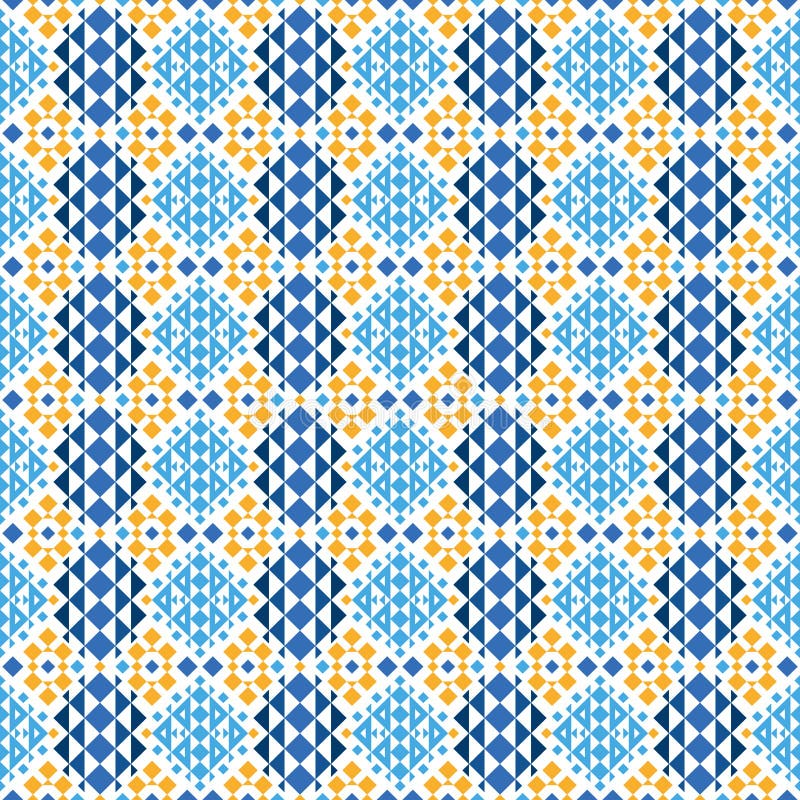 Geometric Pattern in Blue Color Stock Vector - Illustration of nautical ...