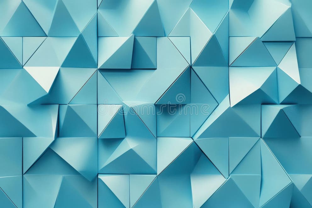 A Geometric Pattern with Blue Triangles in a Grid Design Creating Depth ...