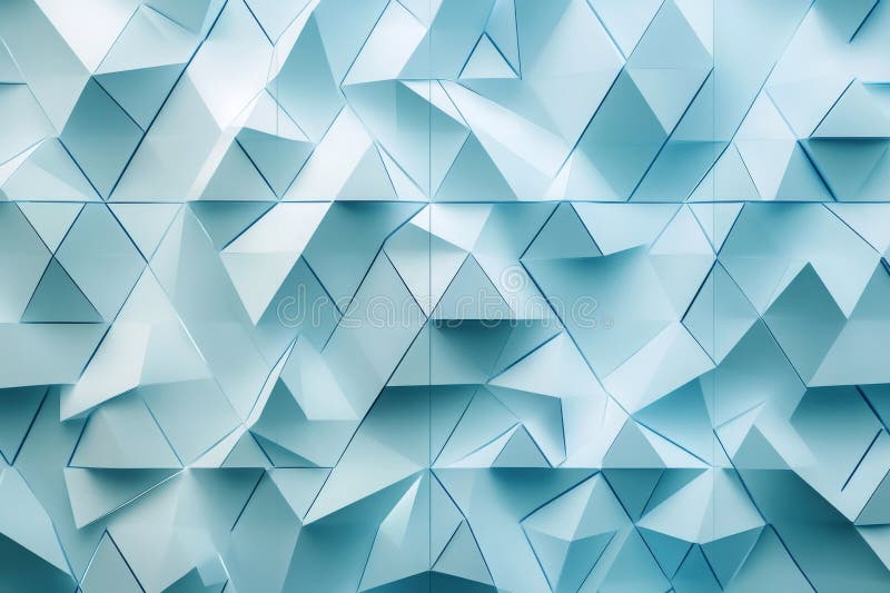 A Geometric Pattern with Blue Triangles in a Grid Design Creating Depth ...