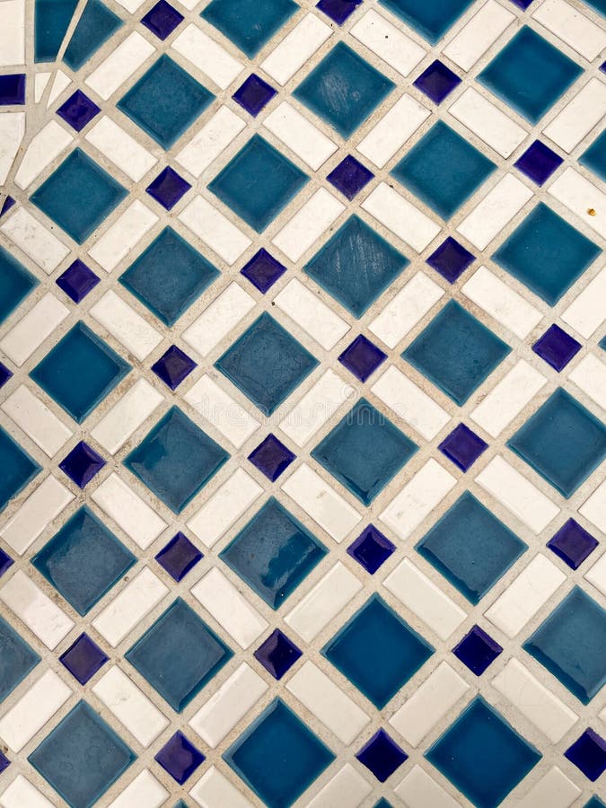 Geometric Pattern of Blue and White Tiles. Building Materials Stock ...