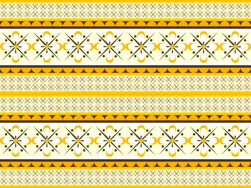 Geometric Pattern Border Seamless Pattern Illustration on a Yellow ...