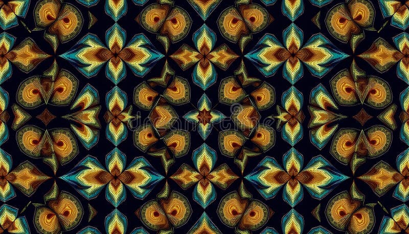 Geometric Pattern with Brown and Black Generative AI Stock Illustration ...