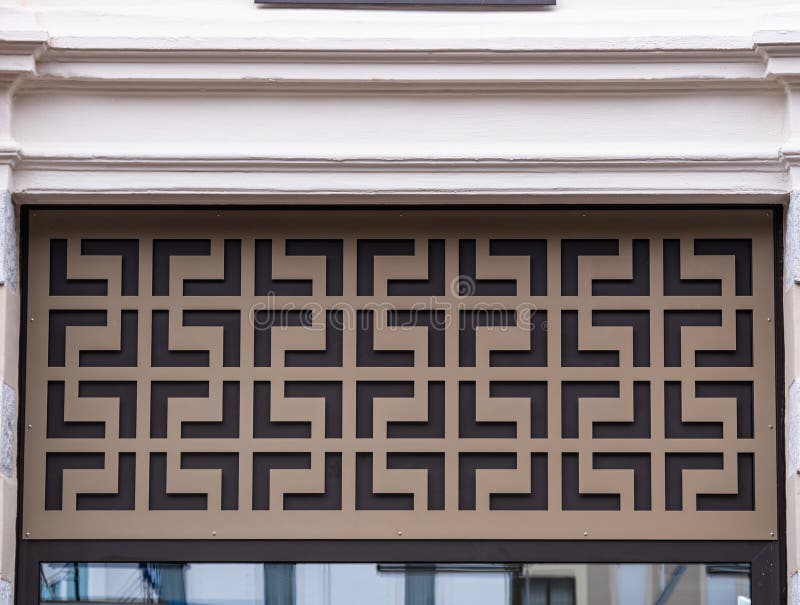 Geometric Pattern on Building Facade Stock Photo - Image of style, door ...