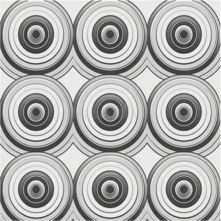 Geometric Pattern of Circles in Monochrome Shades Stock Illustration ...