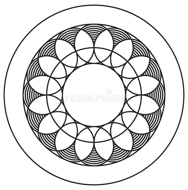 Geometric Pattern with Circles Stock Vector - Illustration of spoke ...