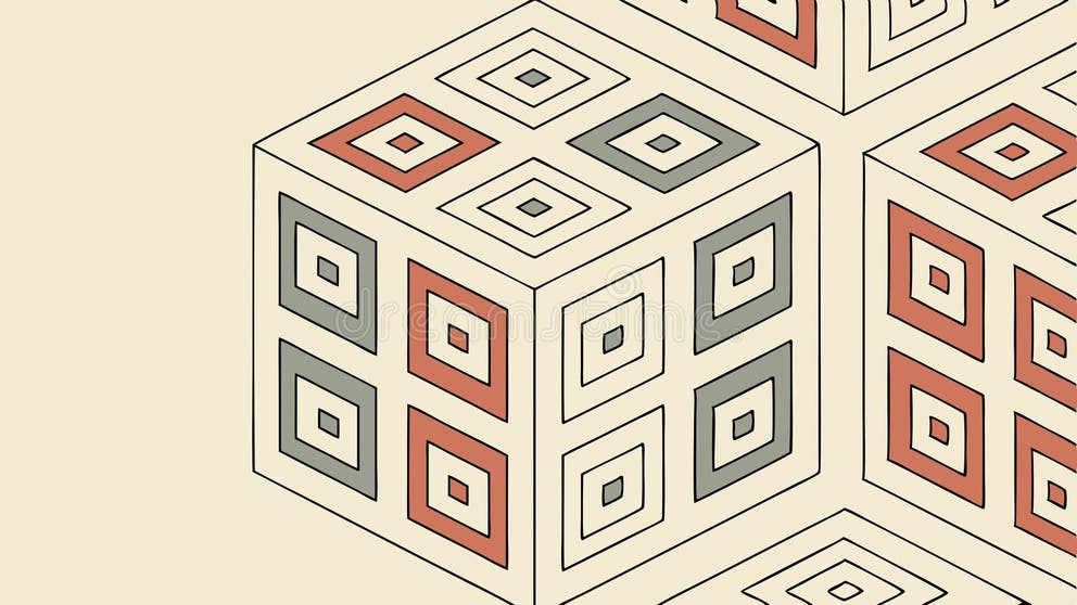 Geometric Pattern of Colorful Diamond-Patterned Cubes Vector Design ...