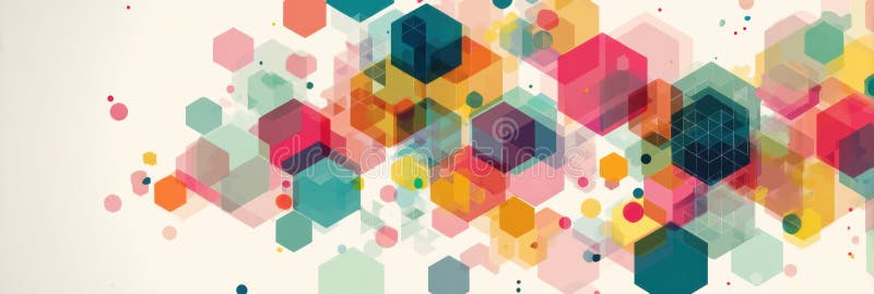 Geometric Pattern with Colorful Overlapping Transparent Shapes Creating an Abstract Visual ...