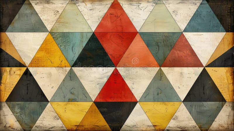 Geometric Pattern of Colorful Triangles with Textured Background ...