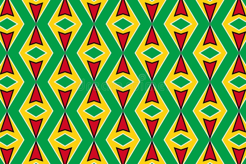 Geometric Pattern in the Colors of the National Flag of Guyana. the ...