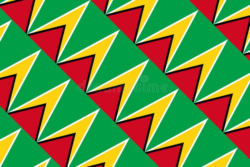Geometric Pattern in the Colors of the National Flag of Guyana. the ...