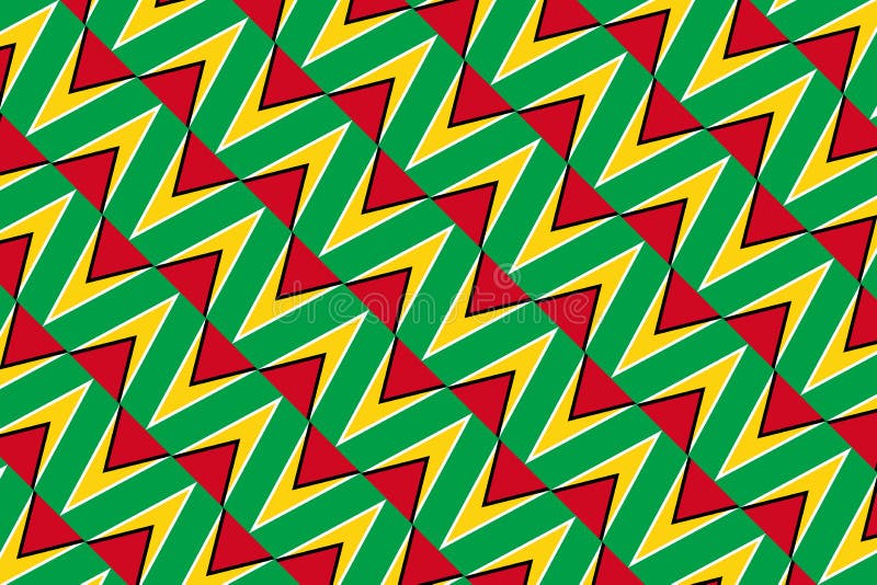 Geometric Pattern in the Colors of the National Flag of Guyana. the ...
