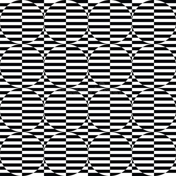Geometric Pattern Composed of Repeated Circles Overlapping a Checked ...