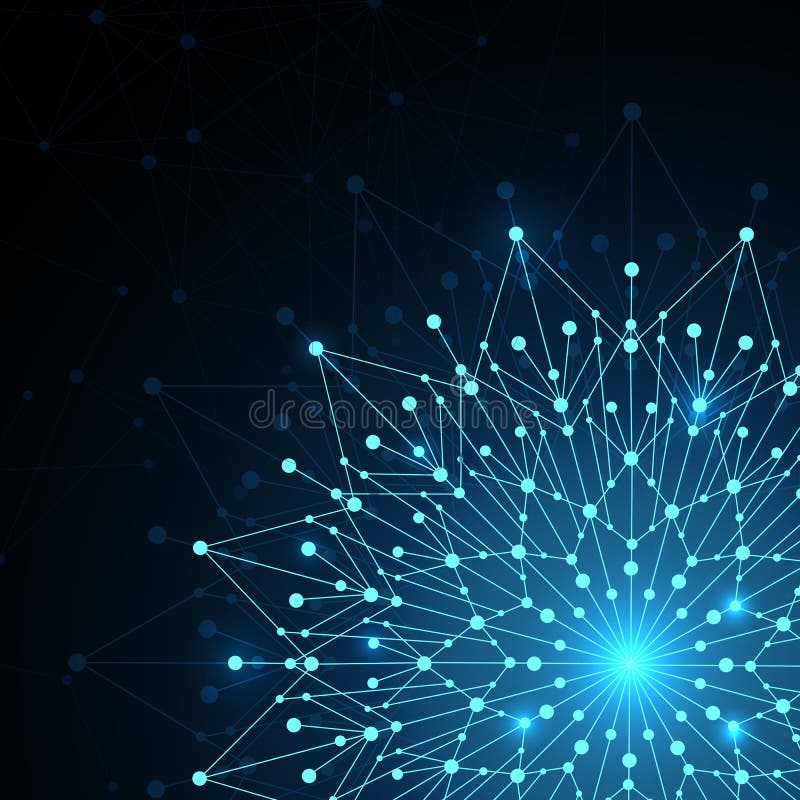 Geometric Pattern with Connected Lines and Dots. Vector Illustration on ...