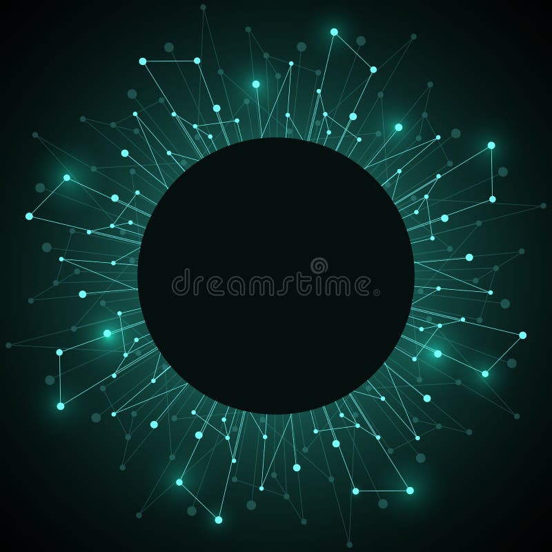 Geometric Pattern with Connected Lines and Dots. Vector Illustration on ...